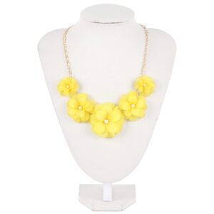 Bocar Flower Collar Necklace, Floral Flower Summer Beach Statement Choker Necklaces for Women Handmade Women Jewelry Party Gift (NK-10241-yellow)