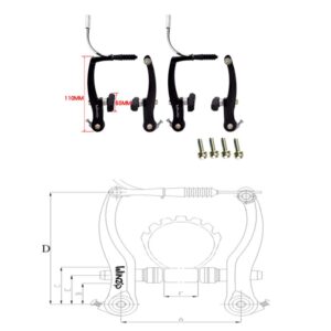 UPANBIKE Road Bike Brake Calipers Alloy V-Brake Calipers Set for Road Bicycle Mountain Bike 1 Pair (Front+Rear)