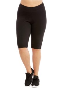 popular womens bike shorts plus size - cotton biker shorts. bermuda long shorts for women. gym, workout, yoga black 2x