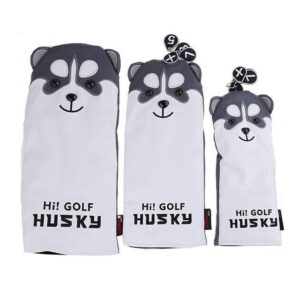 histar golf driver fairway wood hybrid head corver husky cartoon animal golf cover (3pcs)