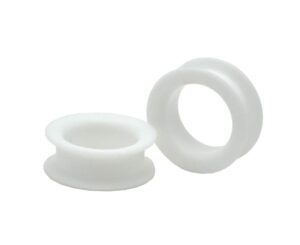 mystic metals body jewelry large gauge plugs standard double flared silicone tunnels (sil-001)(white) - sold as a pair (1-3/4" (44mm))