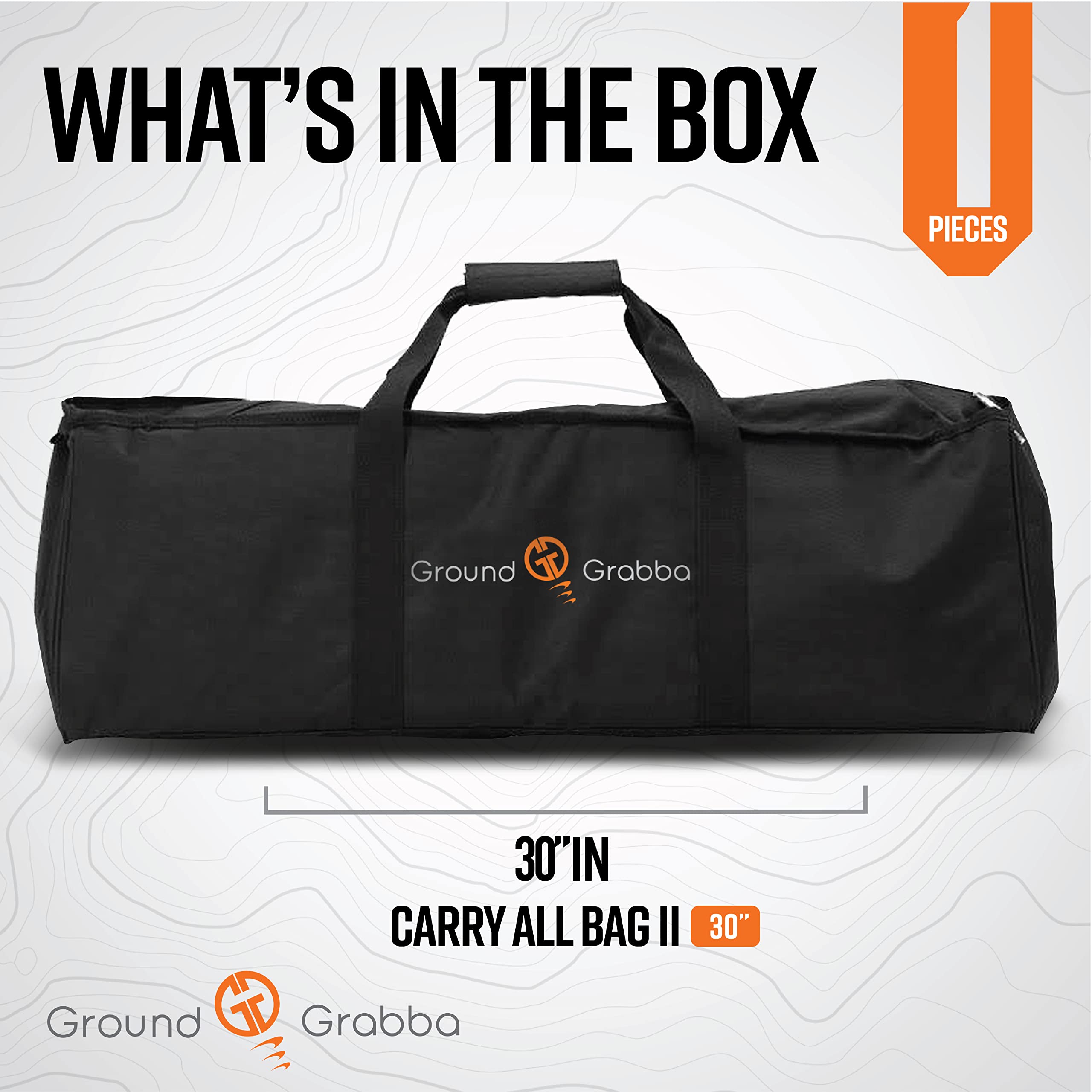 GROUNDGRABBA Carry All Bag ll | 30" Bag Designed for Tent Stakes and Accessories