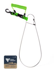 rogue endeavor large, heavy duty stainless steel game clip fish stringer system + stainless core coiled lanyard. designed for kayak fishing & spearfishing. all fish species (heavy duty - yellow)