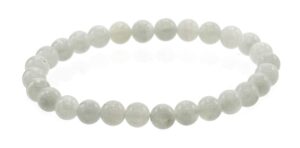 ltc designs shiny 6mm round moonstone stackable stretch bracelet, 7" for men, women,and teens.