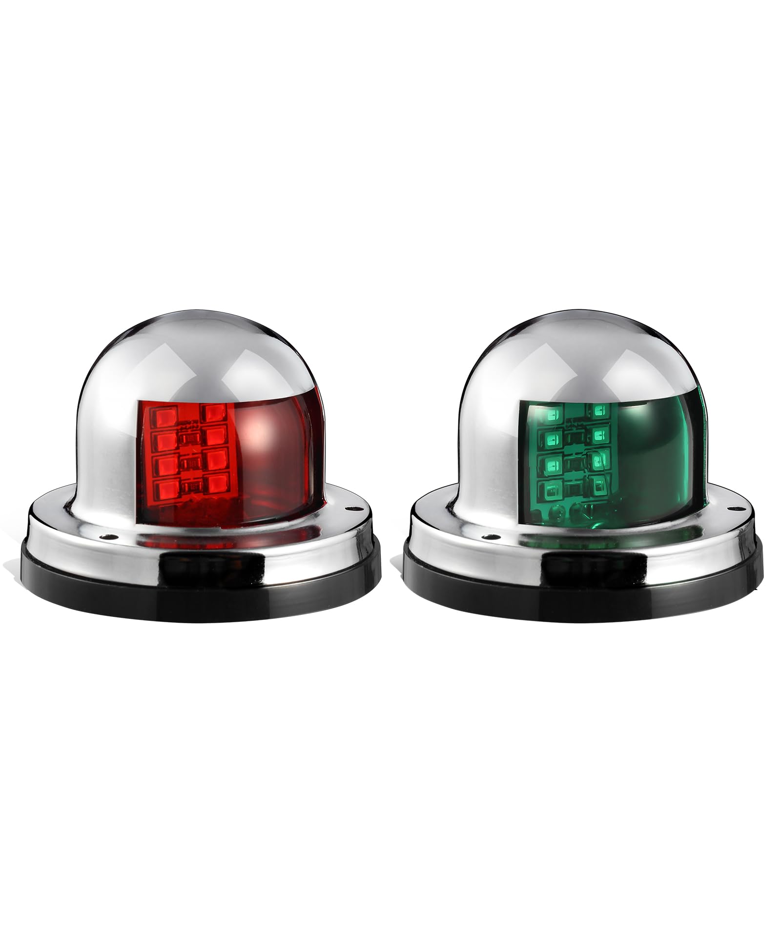 Partsam 2Pcs Marine Boat Light, Red Green LED Bow Navigation Lights, Deck Port Side Starboard Lights Sailing Signal Light for Pontoon Yacht Sailboat Speedboat Fishing Boats, IP67 Waterproof, DC 12V