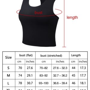 Boao 4 Pieces Basic Crop Tank Tops Sleeveless Racerback Crop Top for Women (Black, White, Dark Grey, Navy Blue, Medium)