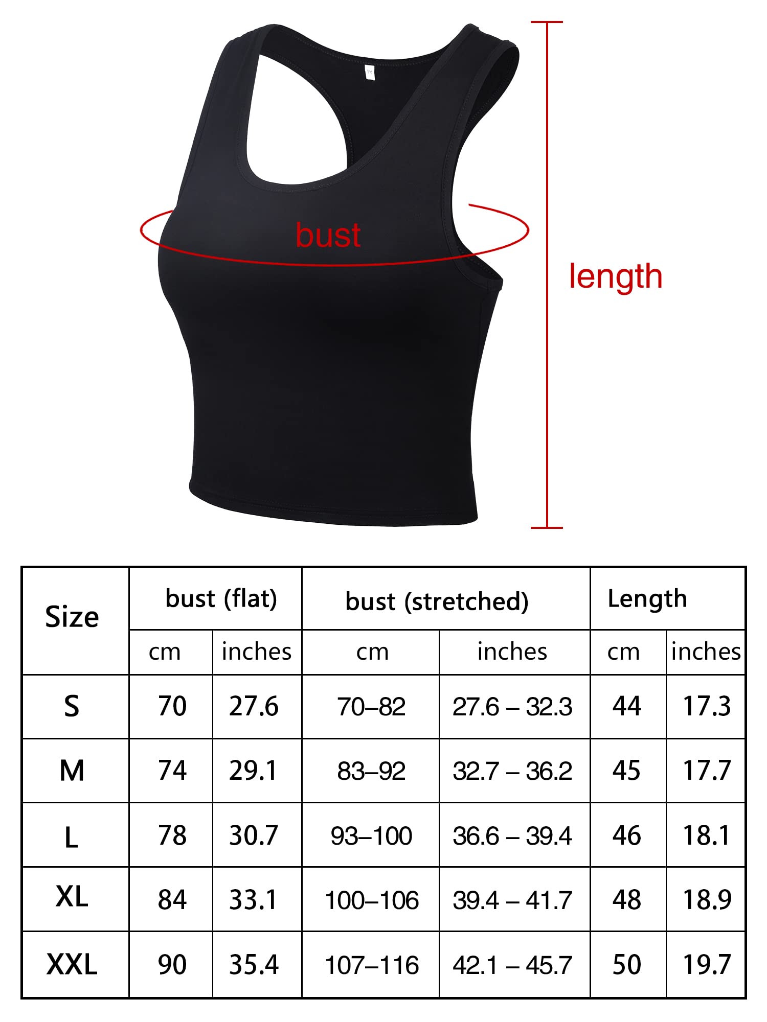 Boao 4 Pieces Basic Crop Tank Tops Sleeveless Racerback Crop Top for Women (Black, White, Dark Grey, Navy Blue, Medium)