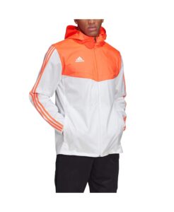 adidas adidas football soccer tiro windbreaker men, white/solar red, x-large