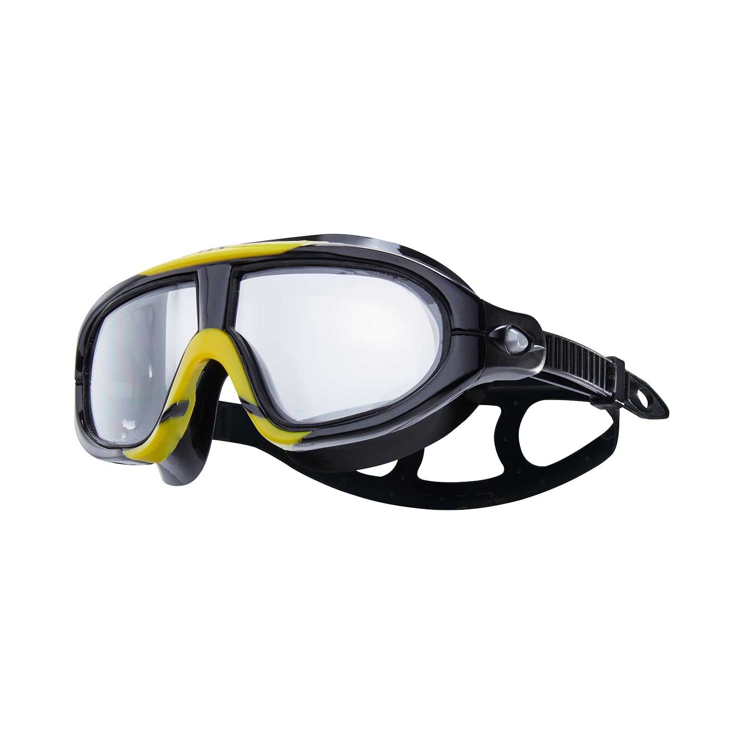 TYR Orion Swim Mask Adult Fit, Smoke/Black/Yellow