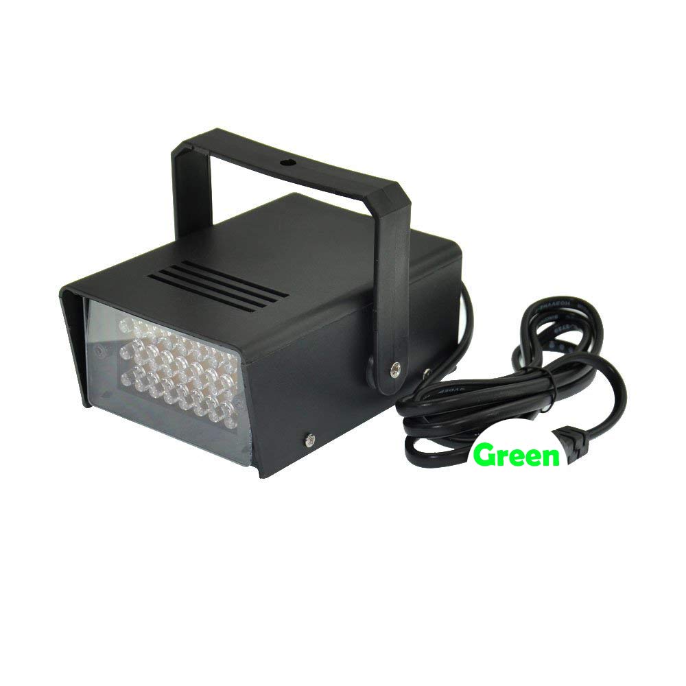 Led Green Strobe Lights Adjustable Speed Control Stage Light Dance Strobe Lights with Super Bright 24 LEDs Flash Party Lighting Best for Christmas Clubs Effect DJ Disco Bars Parties Halloween