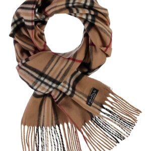 Fraas Cashmink Scarf for Men & Women - Plaid or Solid Color - Warm & Softer than cashmere - Made in Germany - 12x71in