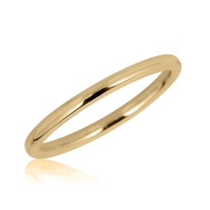 avora 10k yellow gold plain band stackable ring - size 3