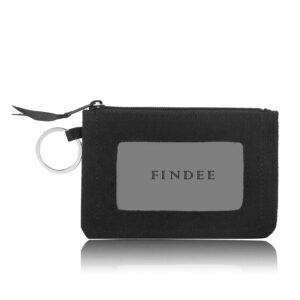 foryee iconic zip id case wallet/coin purse with id window - signature cotton (black)