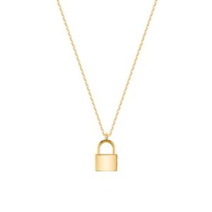 mevecco gold dainty lock necklace for women 18k gold plated cute tiny padlock boho love elegant necklace