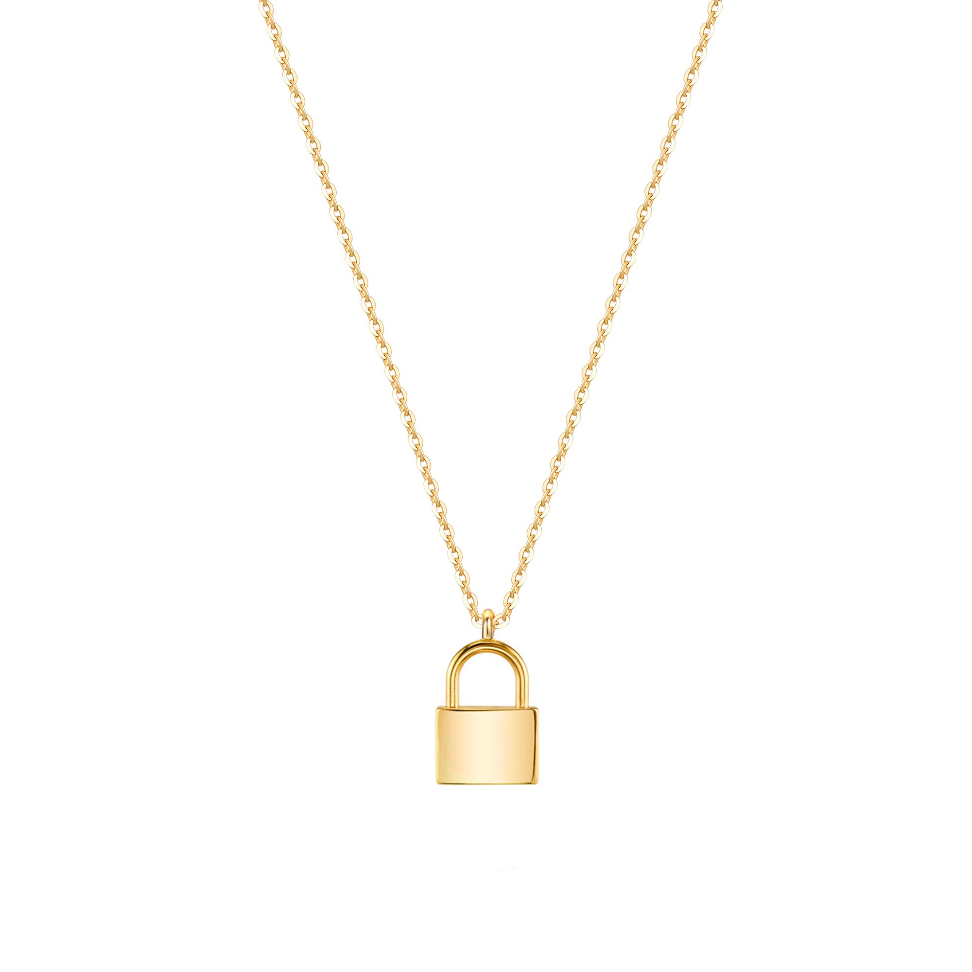 MEVECCO Gold Dainty Lock Necklace for Women 18K Gold Plated Cute Tiny Padlock Boho Love Elegant Necklace