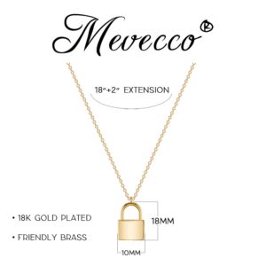 MEVECCO Gold Dainty Lock Necklace for Women 18K Gold Plated Cute Tiny Padlock Boho Love Elegant Necklace