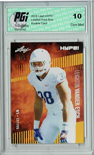 Leighton Vander Esch 2018 Leaf HYPE! #16 Blank Back 1/1 Rookie Card PGI 10 - Football Slabbed Rookie Cards