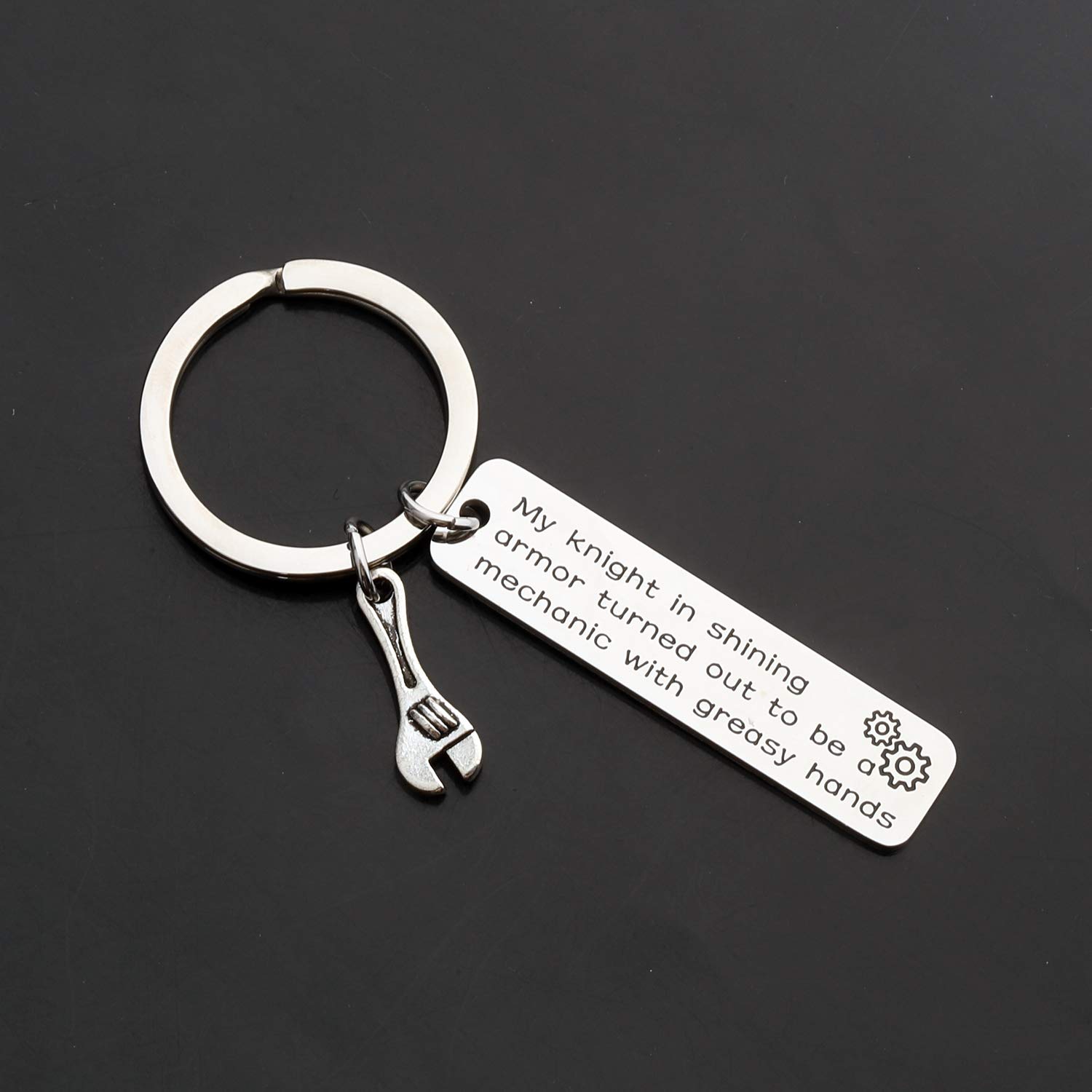 Gzrlyf Mechanic Keychain My Knight in Shining Armor Funny Mechanic Gifts (Keychain)