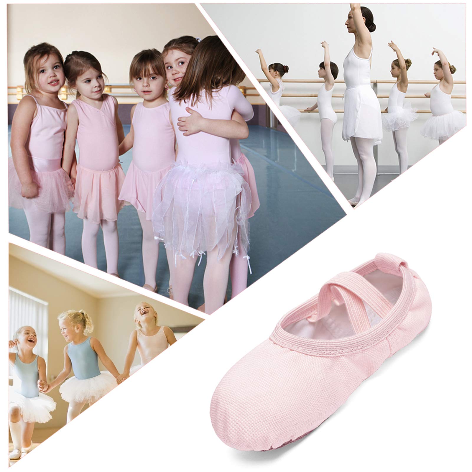 Stelle Canvas Ballet Shoes Toddler Girls Ballet Slippers No-Tie Boys Dance Shoes(Ballet Pink,11 Little Kid)