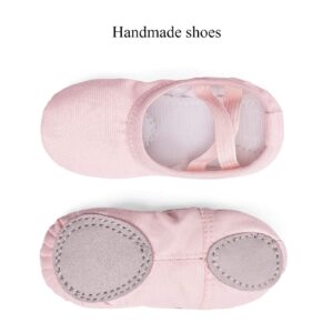 Stelle Canvas Ballet Shoes Toddler Girls Ballet Slippers No-Tie Boys Dance Shoes(Ballet Pink,11 Little Kid)