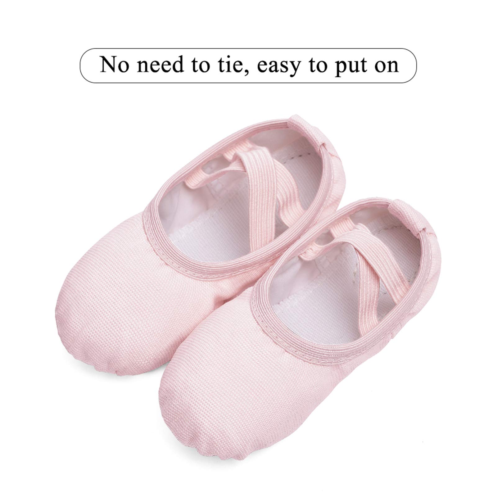 Stelle Canvas Ballet Shoes Toddler Girls Ballet Slippers No-Tie Boys Dance Shoes(Ballet Pink,11 Little Kid)