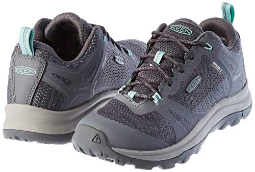 KEEN Women's Terradora 2 Waterproof Low Height Hiking Shoes, Steel Grey/Ocean Wave, 8.5