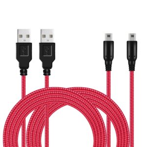 batsoeasy 2 pack 5ft 3ds/ 2ds usb charger cable, nylon braided power charging cord cable compatible with nintendo new 3ds xl/new 3ds/ 3ds xl/ 3ds/ new 2ds xl/new 2ds/ 2ds xl/ 2ds/ dsi/dsi xl