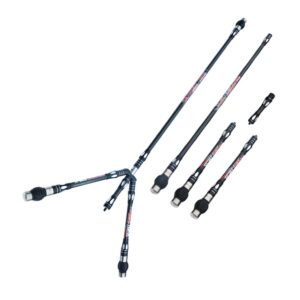 archery balance bar set compound bow stabilizer system include main rod side rod extend rod carbon bow role rod kit recurve bow and compound bow accessory for hunting (silver)