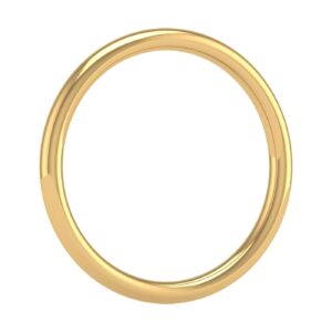 14K Yellow Gold 2mm Plain Wedding Band (Ring Size 6)