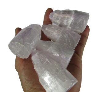 CircuitOffice 5 Piece Selenite Skyscraper Tower Points 2.4" Tall, for Wicca, Reiki, Healing, Metaphysical, Chakra, Positive Energy, Lucky Feng Shui, Meditation, Protection, Powers, Decoration Or Gift