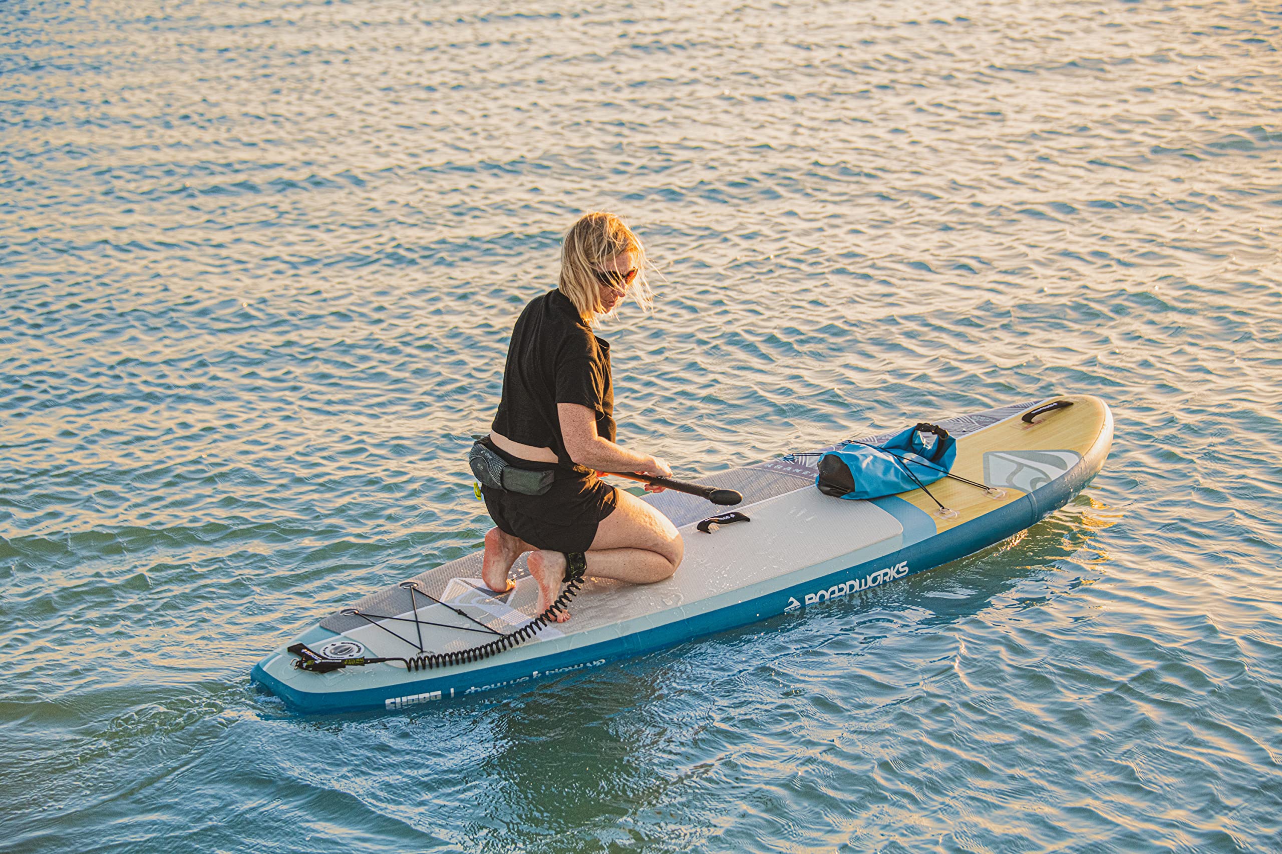 Boardworks SHUBU Kaken All-Water/Surf Inflatable Stand-Up Paddle Board (iSUP) | SUP Package Includes Pump, Three Piece Paddle and Roller Bag | 10’