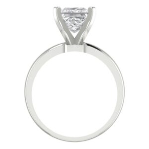 Clara Pucci 2.0 ct Princess Cut Solitaire Lab Created White Sapphire Bridal Wedding Anniversary Engagement Ring 14k White Gold 8.25