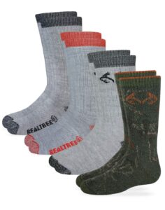 realtree boys boot sock (4- pack) multi, small