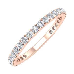 1/2 carat diamond 3/4 eternity wedding band in 10k rose gold (ring size 8)