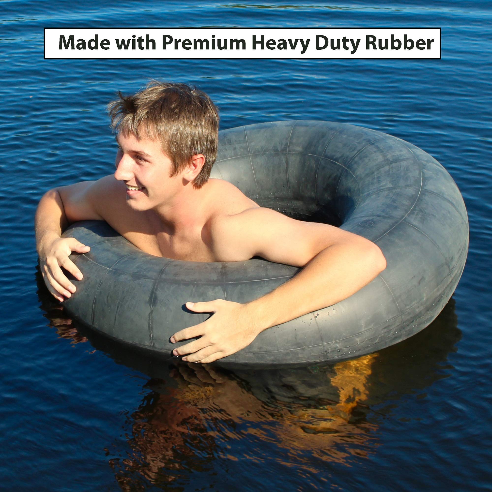 Flexible Flyer Heavy-Duty Snow Tube & Inflatable Water Float. Adult Kid Sled. Lake River Raft, 32" , Black