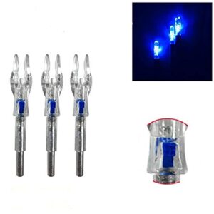 jiexi hwyp led lighted arrow nocks for id 4.2mm/165 for victory easton g-uni shafts pack of 6 (blue)