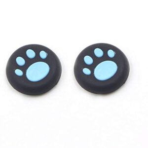 for sony ps1 ps2 ps3 ps4 xbox one xbox 360 xbox one x s ps4 pro silicone thumb grip cap joystick thumbstick cat print (2pcs blue)