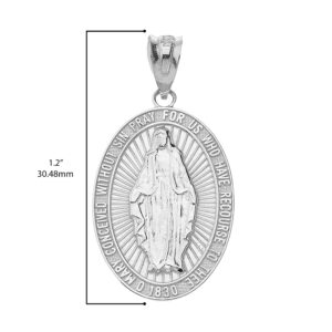 Claddagh Gold .925 Sterling Silver Miraculous Medal of Blessed Virgin Mary Catholic Pendant Charm