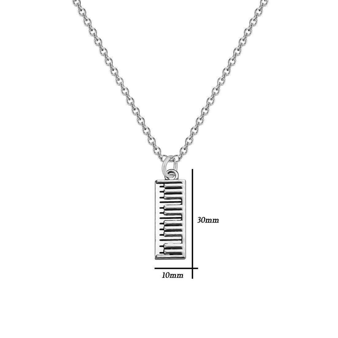 CHOORO Piano Keyboard Pendant Keychain Piano Zipper Pull Music Jewelry Gift for Pianist/Piano Teacher/Music Lovers (Necklace)