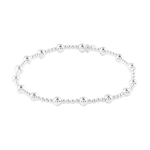 shop lc 925 sterling silver bracelets for women - beads ball station stretchable bracelet - beaded stretch jewelry gifts for women for her birthday gifts