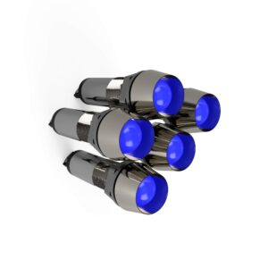 interactivia 5 pack blue 12v 8mm 5/16" led metal signal indicator directional pilot dash light