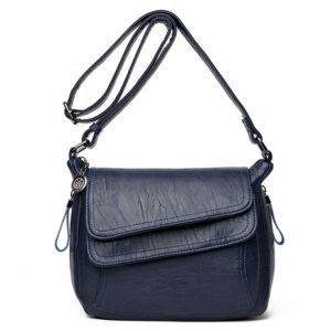 syyhome crossbody purses for women pu leather hobo shoulder bags travel purses and handbags medium pocketbooks (navy blue)