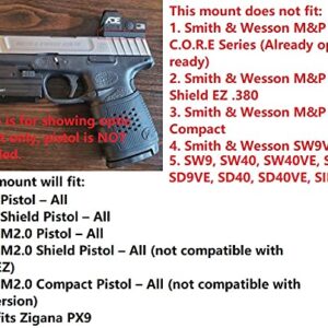 Ade Advanced Optics Mini RD3-006x Green Dot Reflex Sight + Optic Mounting Plate for SW Smith Wesson MP/MP 2.0 Shield SD9VE,SD40VE Pistol and Also a Standard Picatinny Mount