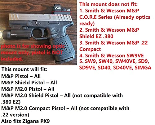 Ade Advanced Optics Mini RD3-006x Green Dot Reflex Sight + Optic Mounting Plate for SW Smith Wesson MP/MP 2.0 Shield SD9VE,SD40VE Pistol and Also a Standard Picatinny Mount