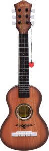 23" acoustic guitar, kids 6 string toy guitar - realistic steel strings - beginner practice first musical instrument for children, toddlers (walnut)