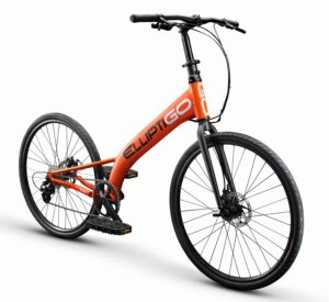 elliptigo rsub road performance outdoor stand up bike and best hybrid indoor exercise trainer, orange