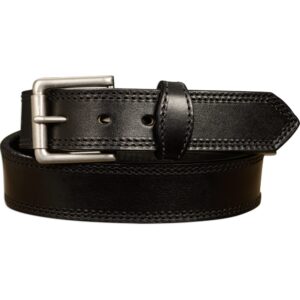 bullhide belts mens leather belt for work, casual, dress, 1.50" wide, black, 40"