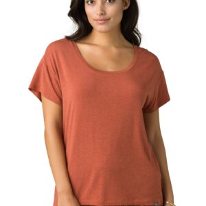 prAna Women's Foundation Slouch Top, Liqueur Heather, Large