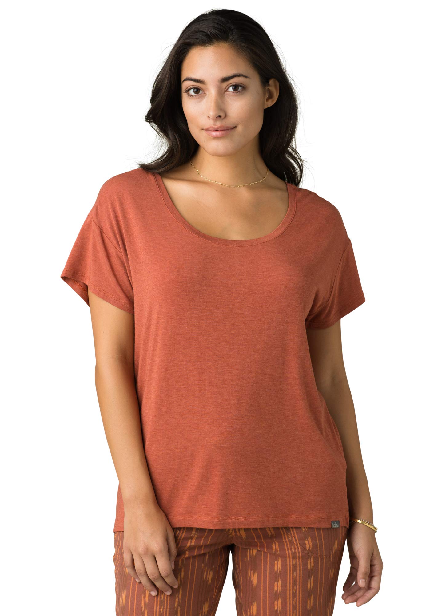 prAna Women's Foundation Slouch Top, Liqueur Heather, Large