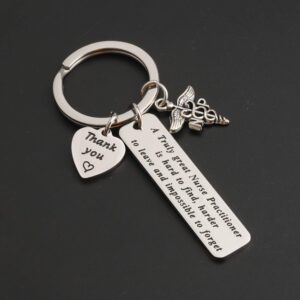 ENSIANTH Nurse Practitioner Gift NP Keychain A Truly Great Nurse Practitioner is Hard to Find Keychain Nurse Appreciation Gifts (NP keychain)